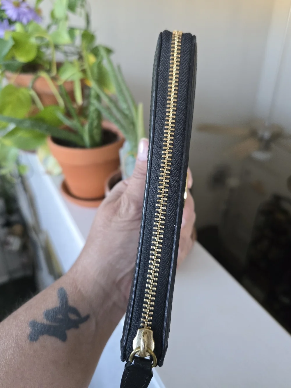 Coach | Bags | Coach C Signature Stripe Black And Tan Canvas And ...